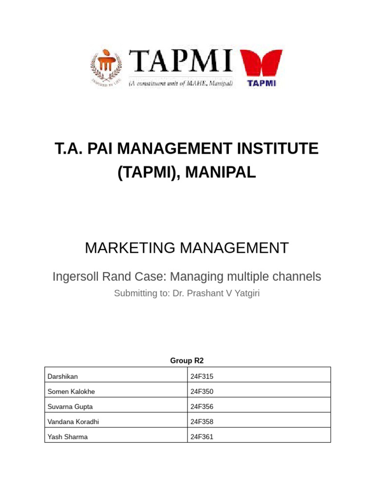 Ingersoll Rand Case Analysis - Group R2 | PDF | Computers