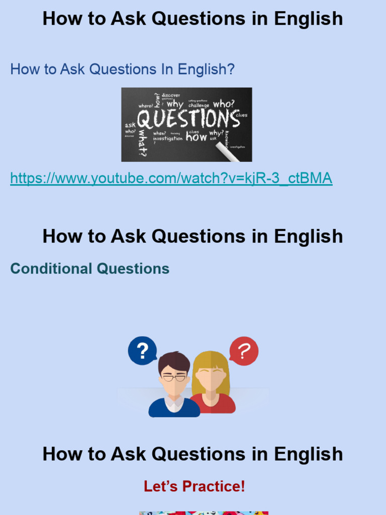 How To Ask Questions in English | PDF