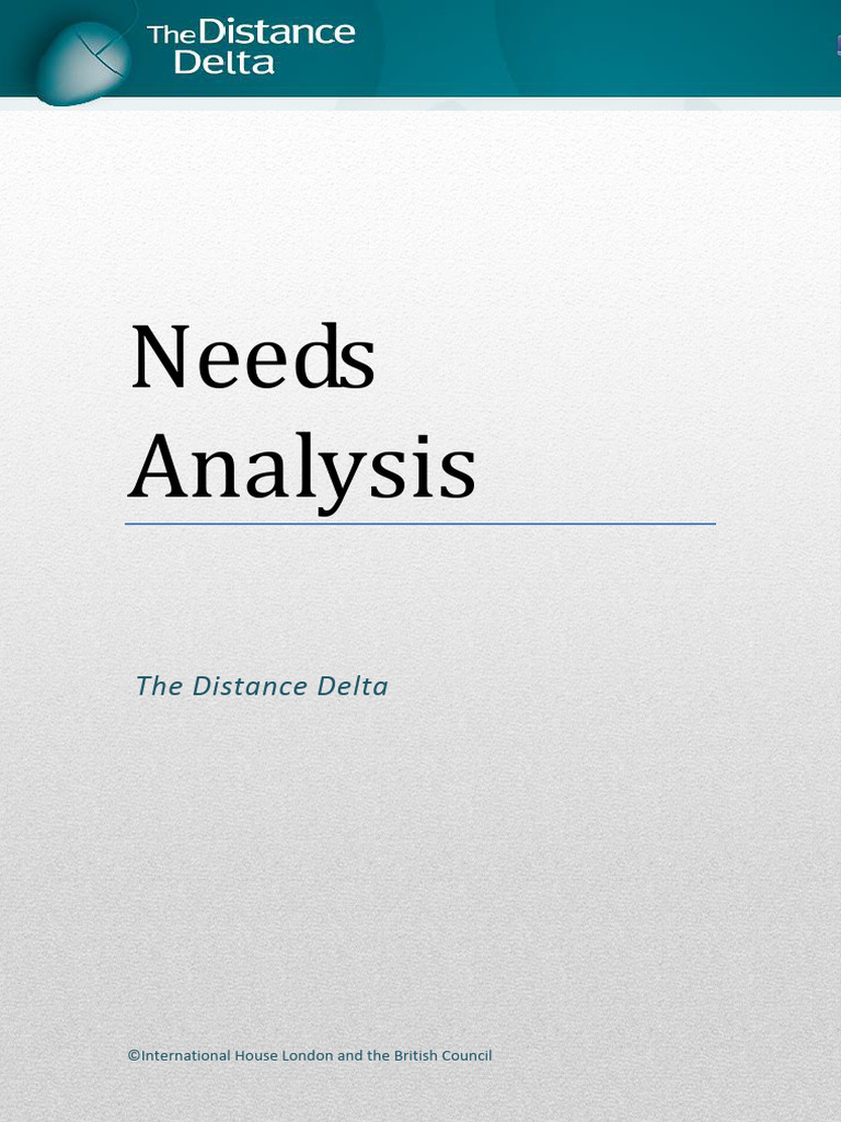 M3 Part 2 Needs Analysis | PDF