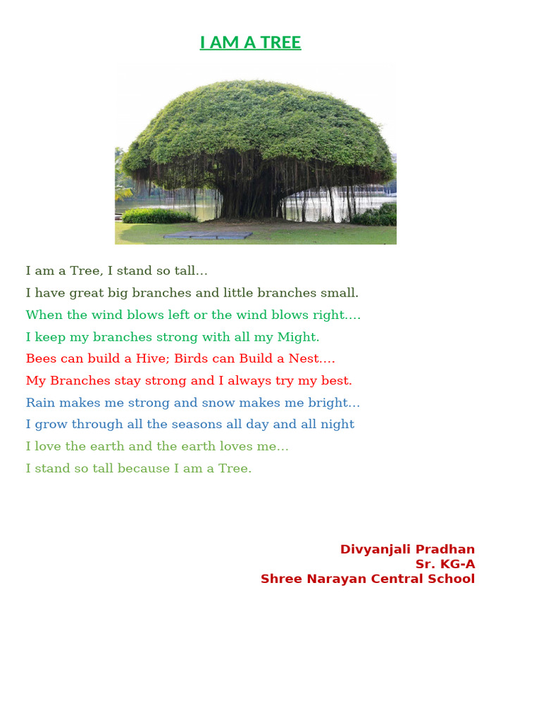 I Am a Tree: A Poem for Kids | PDF