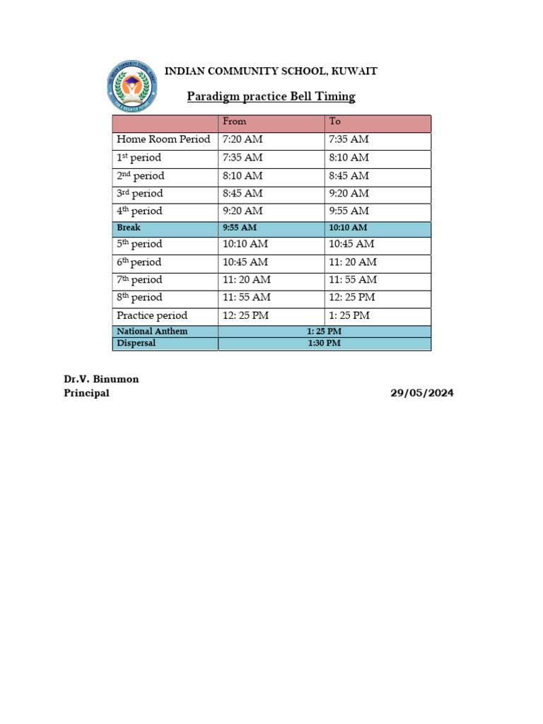 Paradigm Practice Bell Timing | PDF