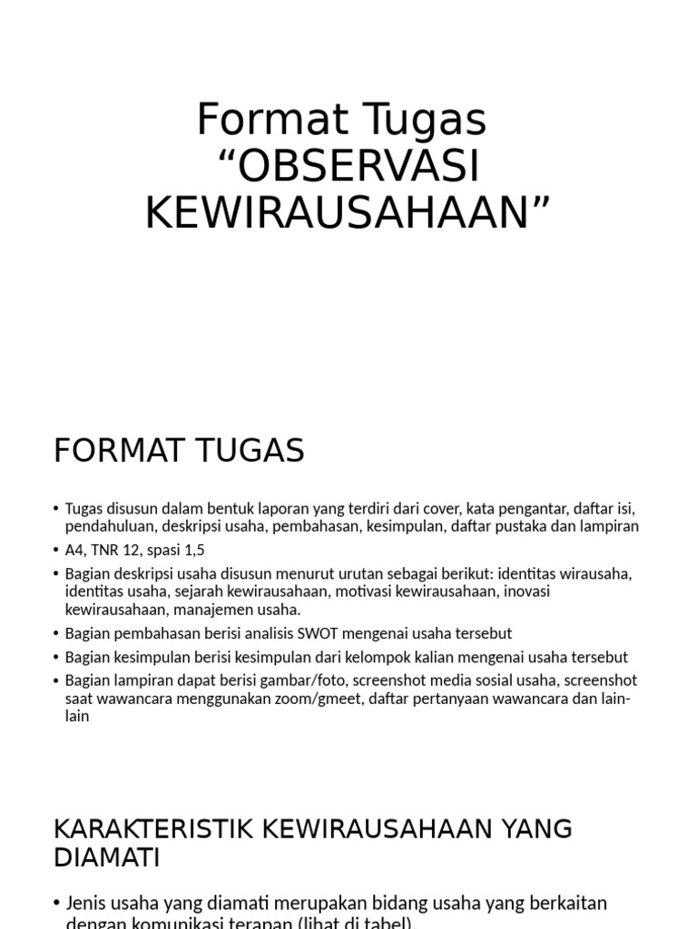 Format Tugas _ Interview Guide KWU New | PDF