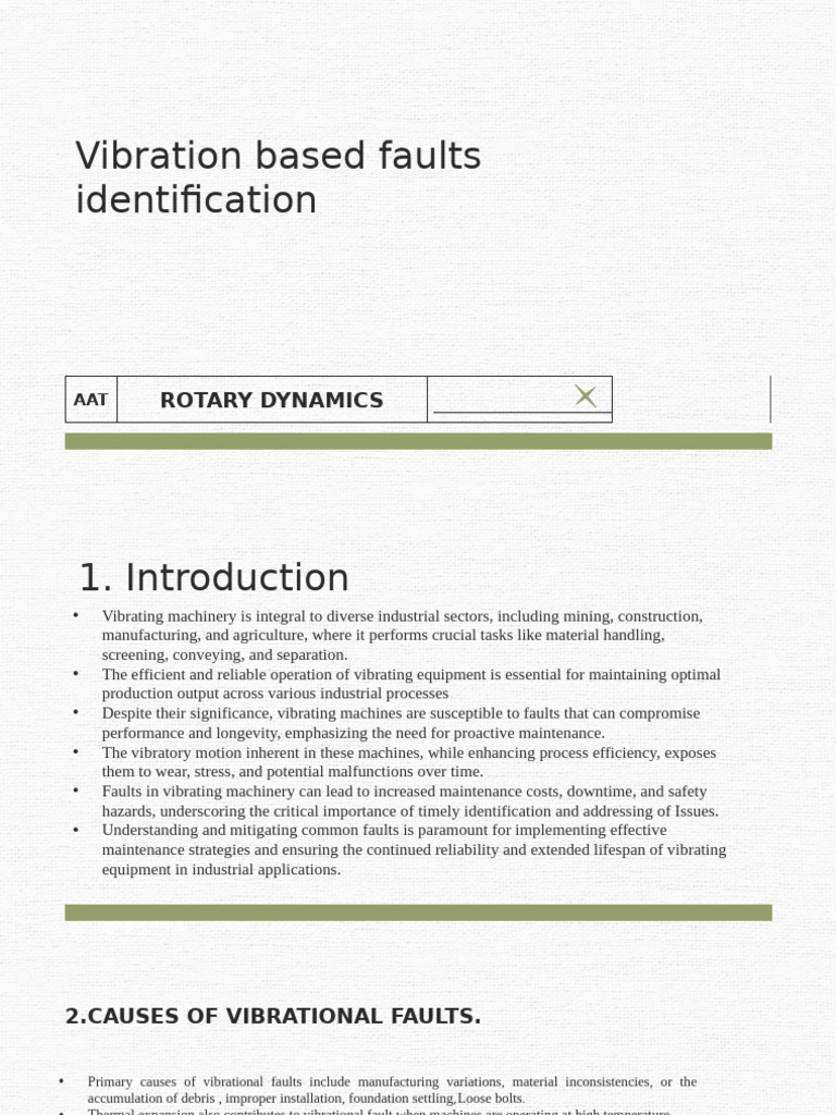 Vibration Based Faults Identification: Rotary Dynamics | PDF