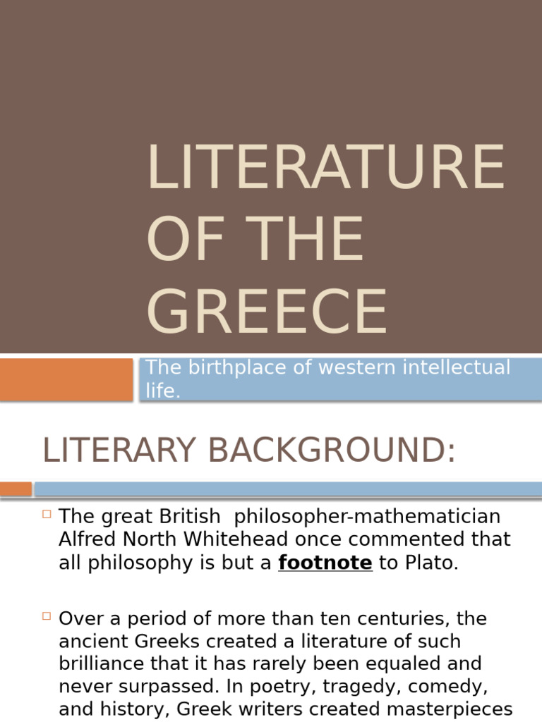 Literature of The Greece 2 | PDF