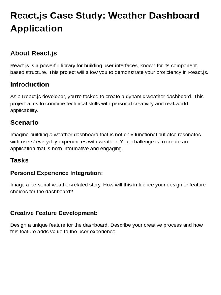 React.js Weather Dashboard Guide | PDF