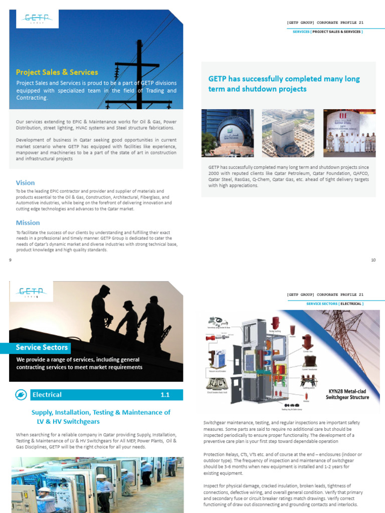 GETP - PROFILE - Electrical Services - 2024 | PDF