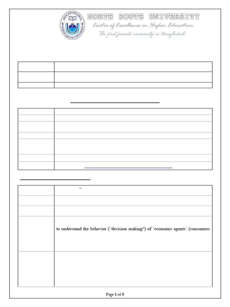 ECO 101 Course Outline | PDF