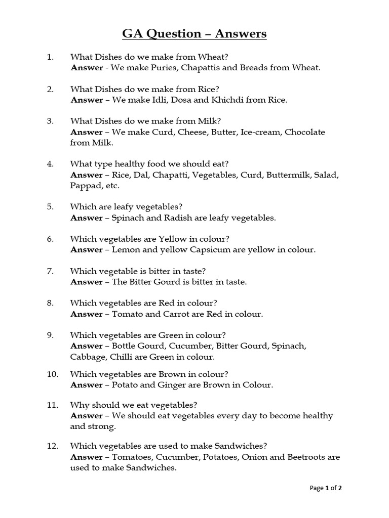 GA -Question-Answer | PDF