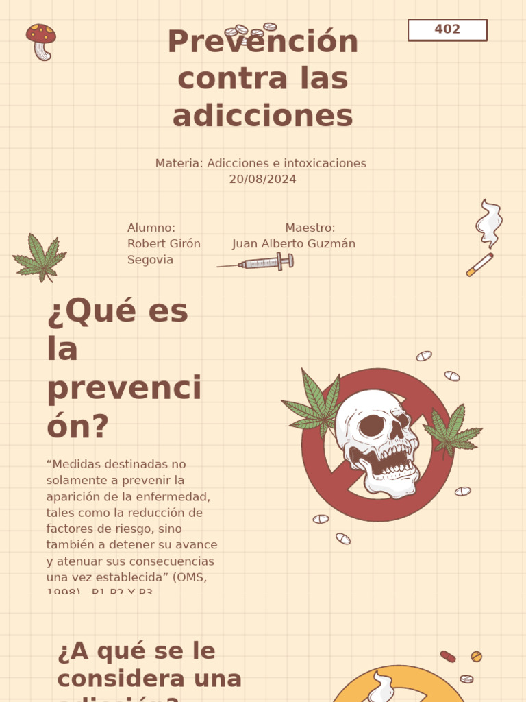Prevencion de Adicciones. DR JOHA | PDF