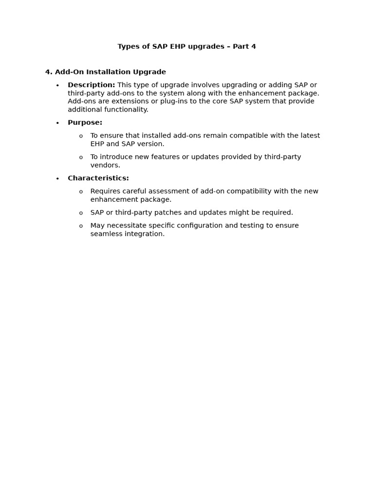 Types of SAP EHP Upgrades - Part 4 | PDF