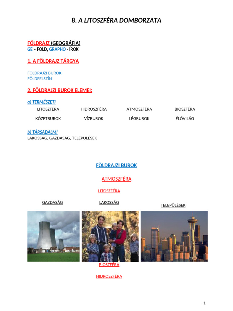 1 A Termeszet Foldrajz Targya Es Felosztasa | PDF