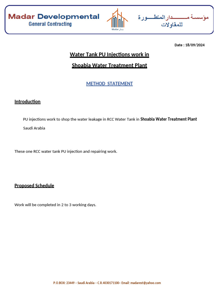 METHOD STATEMENT (1) | PDF