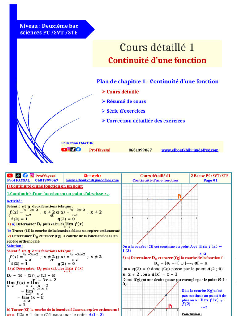 Cours1 Continuité 2bac BIOF 2025 | PDF