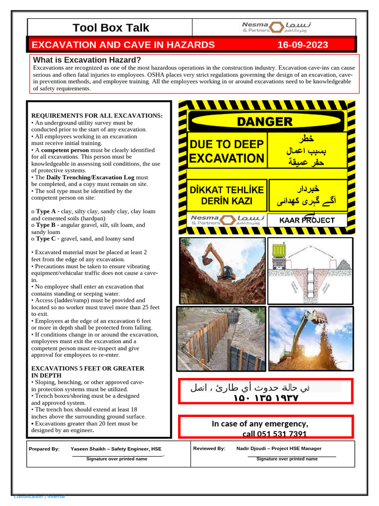 TBT - Excavation & Cave in Hazards | PDF