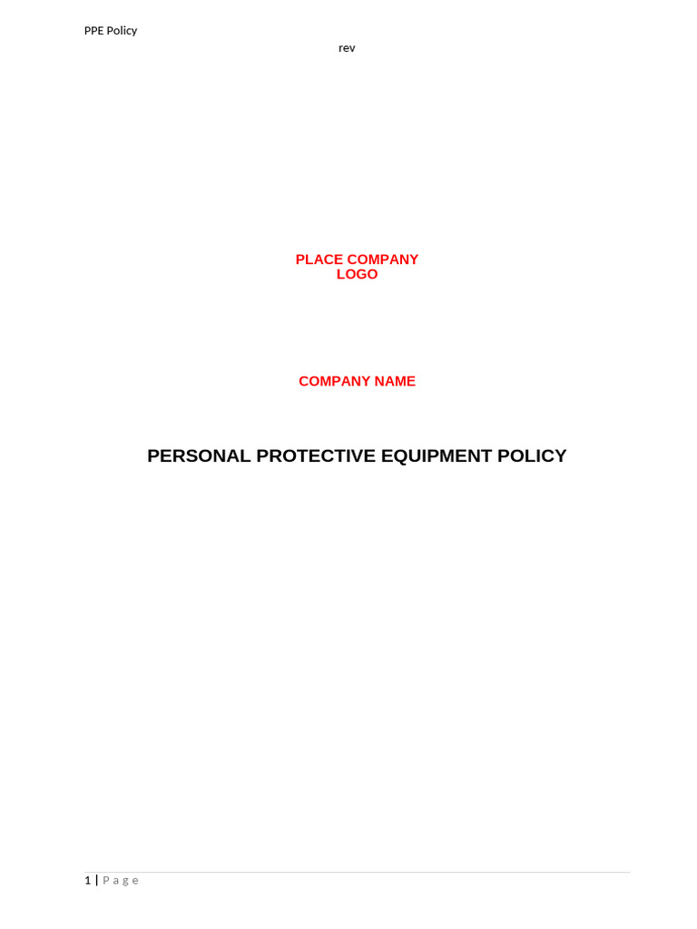 Example - PPE Policy | PDF