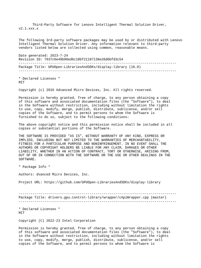 Third Party Notices | PDF