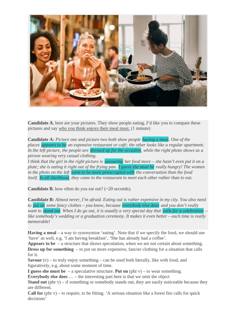 FCE Speaking Part 2 Topic 5 | PDF