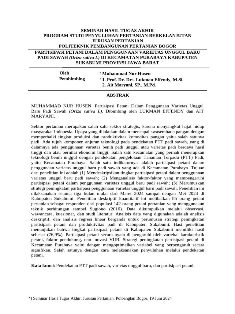Seminar Hasil Tugas Akhir Husen | PDF