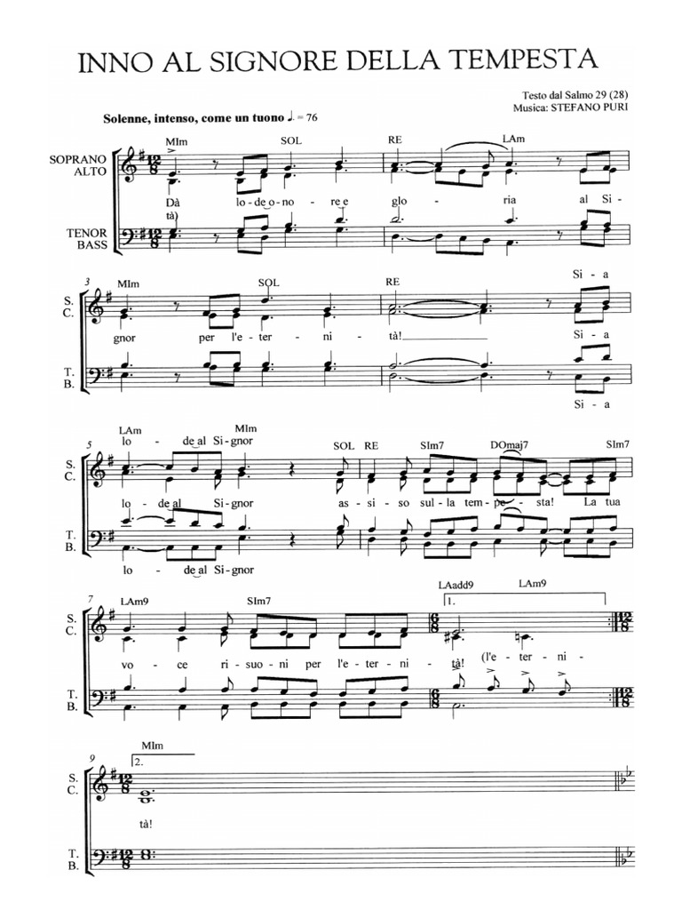 Inno Al Signore Della Tempesta | PDF