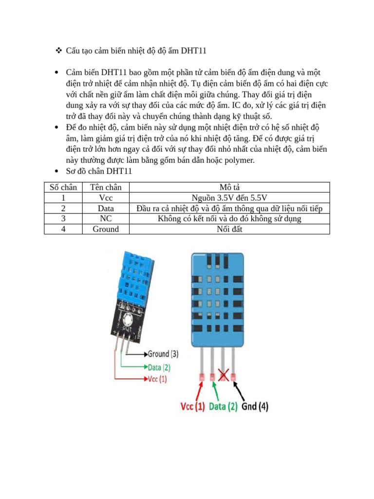 Cảm biến nhiệt độ độ ẩm DHT11 | PDF