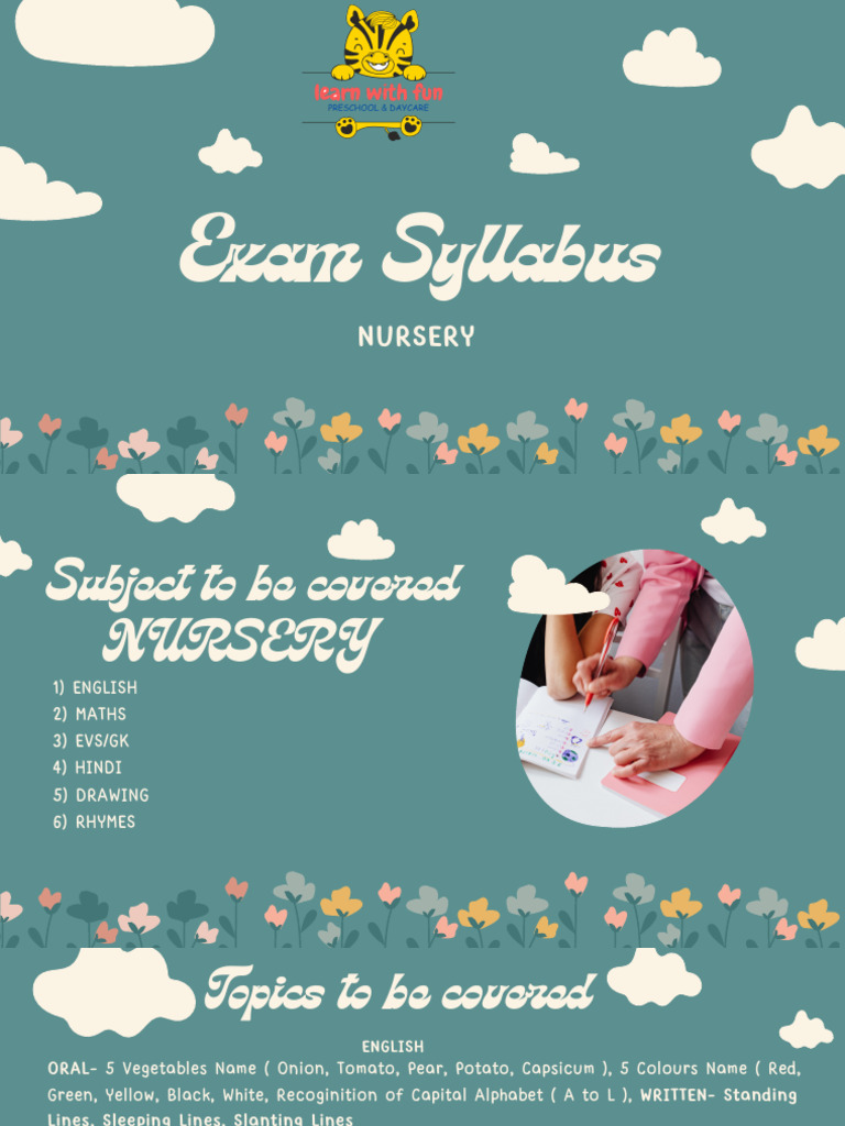 Nursery Exam Syllabus Overview | PDF