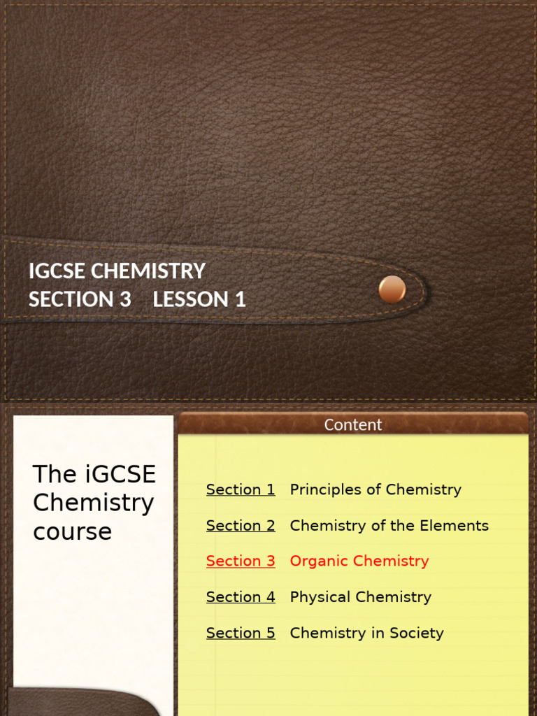 IGCSE Chemistry Section 3 Lesson 1 | PDF