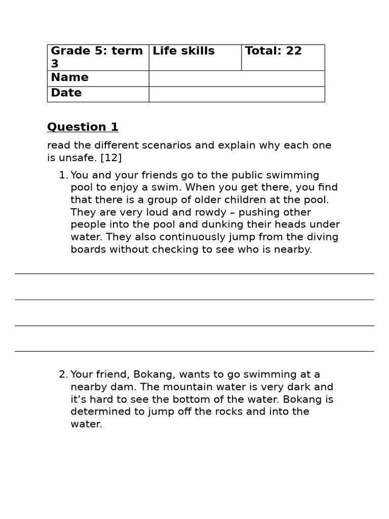 Grade 5 Term 3 Life Skills | PDF