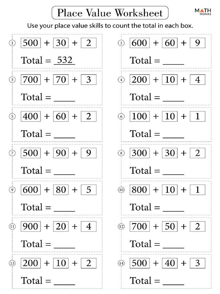 2nd Grade Printable Place Value Worksheets | PDF