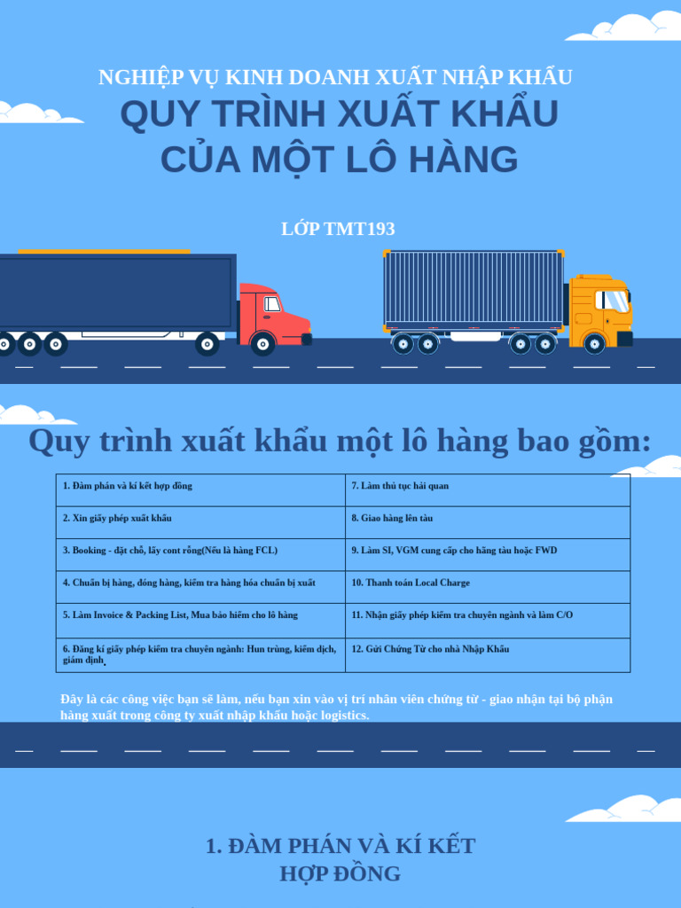 Quy Trinh Xuat Khau Don Hang | PDF