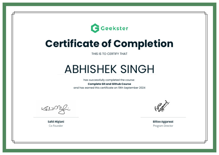 Git And Github Certificate Pdf 