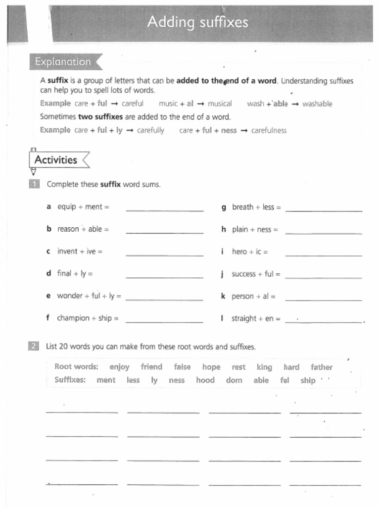 Adding Suffixes | PDF