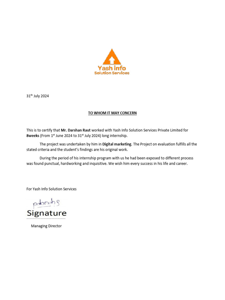 Certificate Sip | PDF