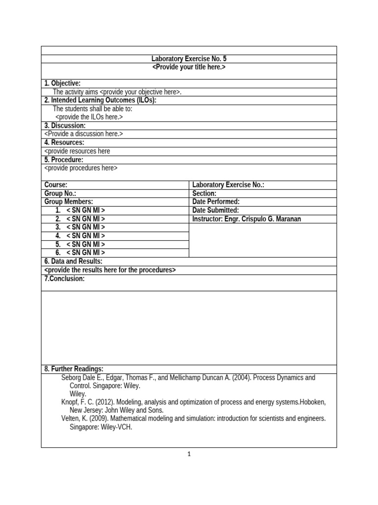 Lab Exercise Template | PDF