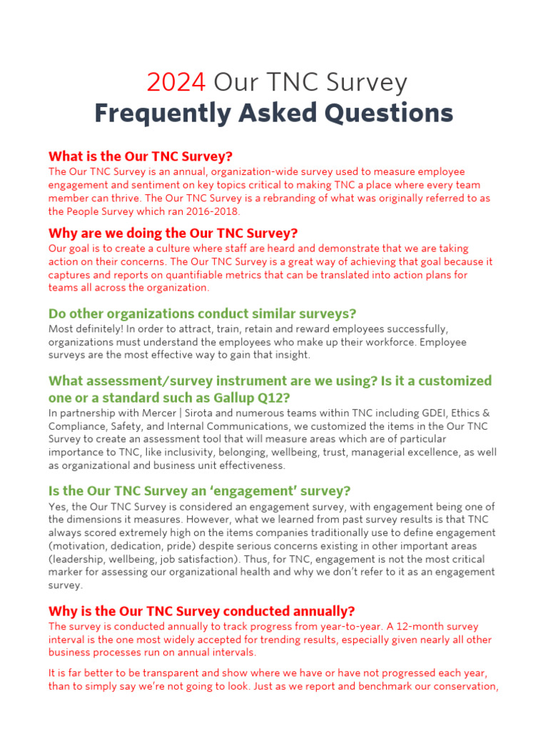 Our TNC Survey FAQs - English_Final Red | PDF