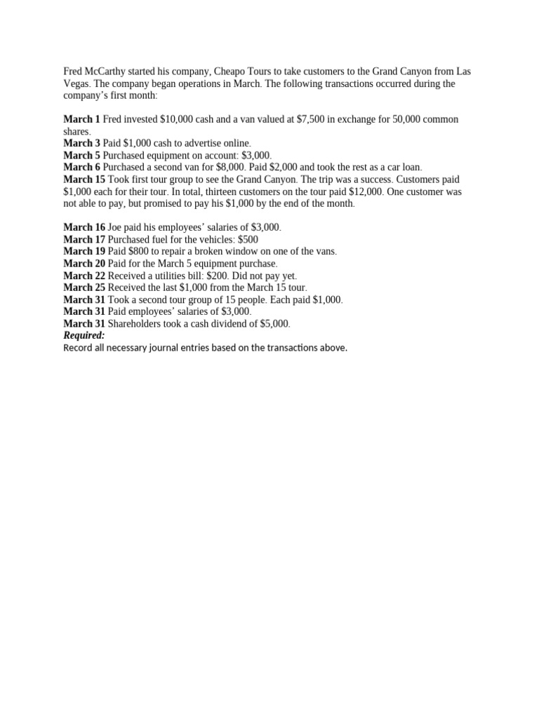 Class Activity 2 - Transcation Analysis | PDF