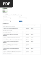 Program List: Available Programs in Addis Ababa University | PDF ...