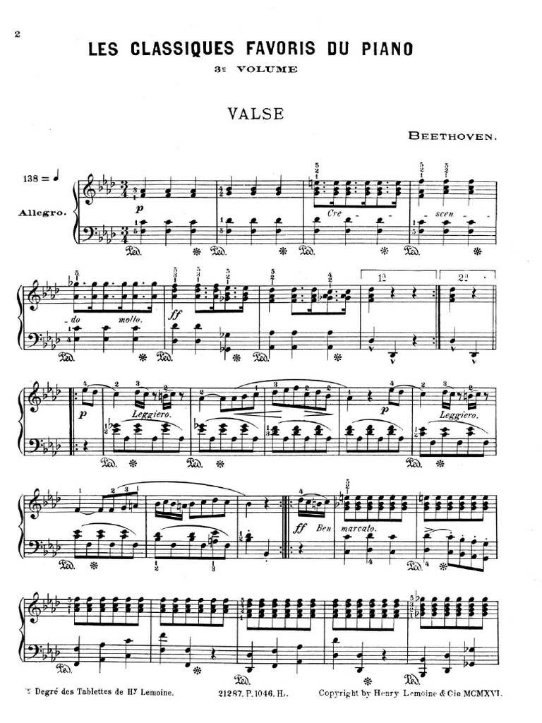 Beethoven Valse en La Mineur | PDF