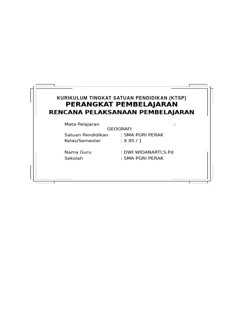 RPP Kelas 10 Geo | PDF