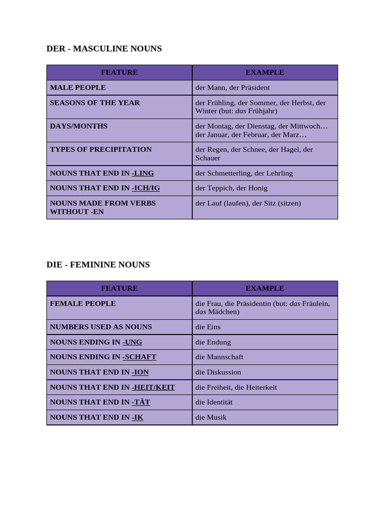 German Nouns | PDF
