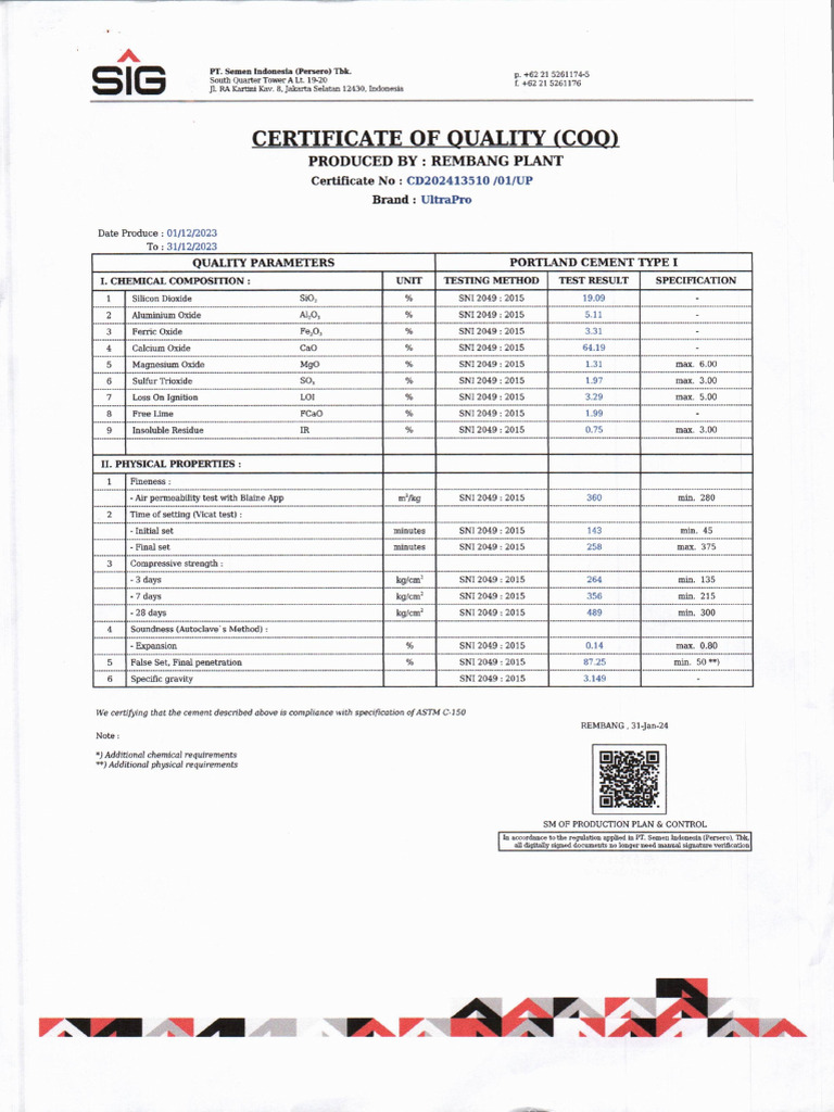 Certificate of Quality (Coq) | PDF