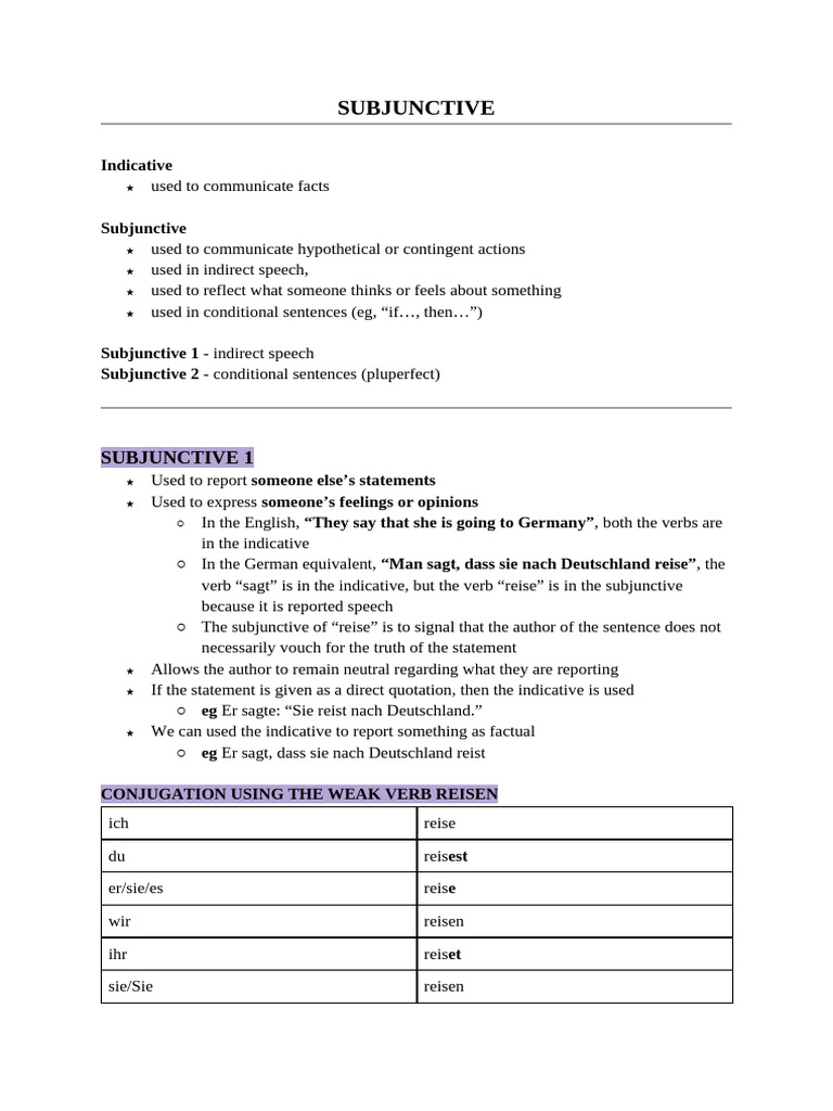 German Subjunctive | PDF