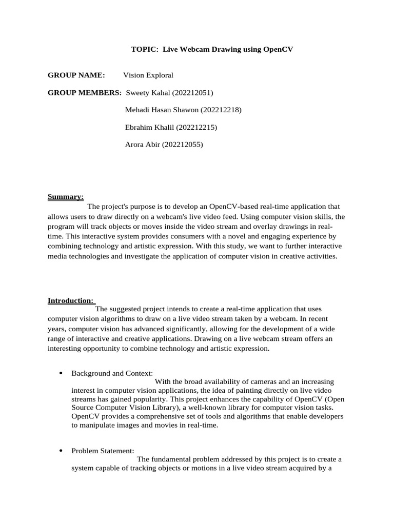 Computer Vision Proposal | PDF