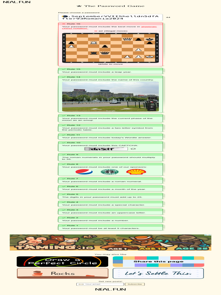 The Password Game | PDF