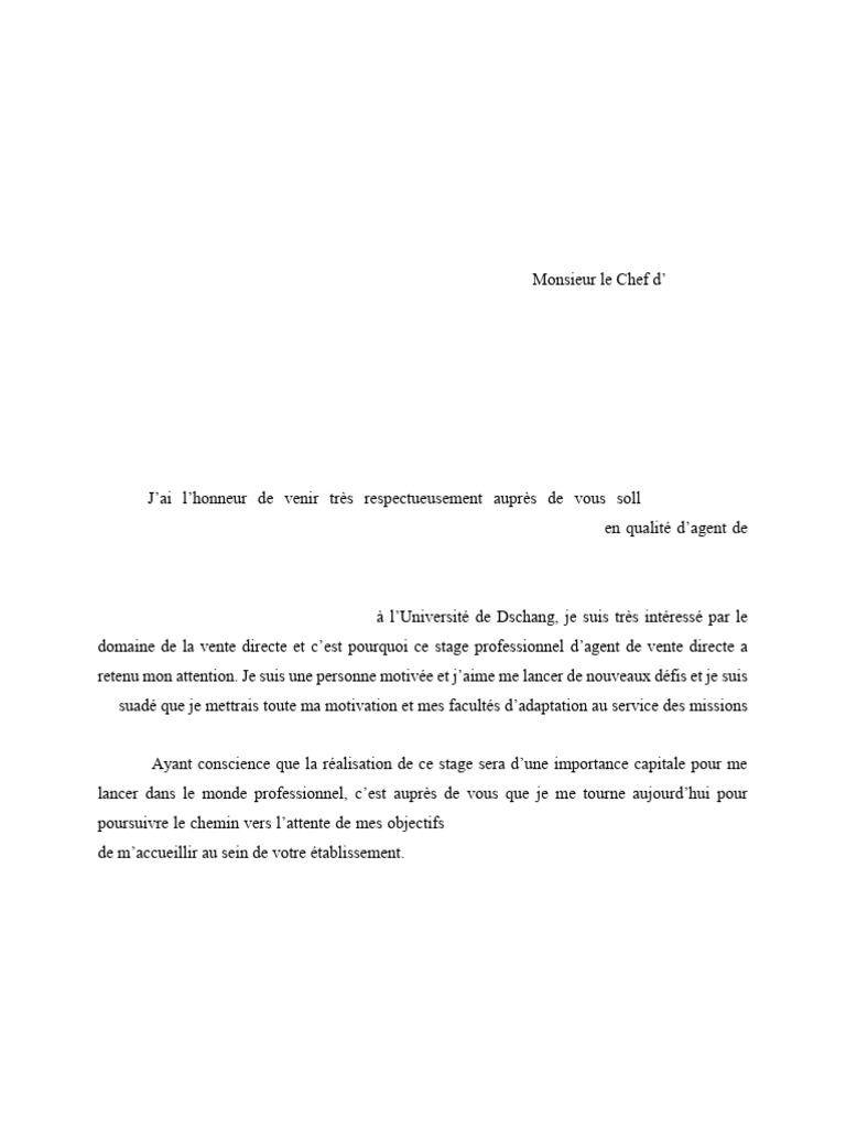 Ma Lettre de Motivation | PDF