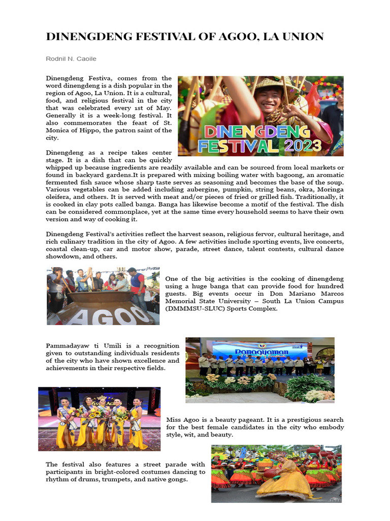 Dinengdeng Festival of Agoo, La Union | PDF