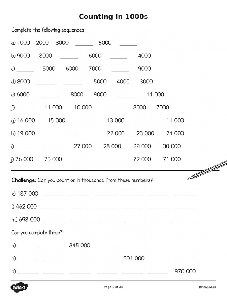 Counting in 1000s: Page 1 of 33 | PDF