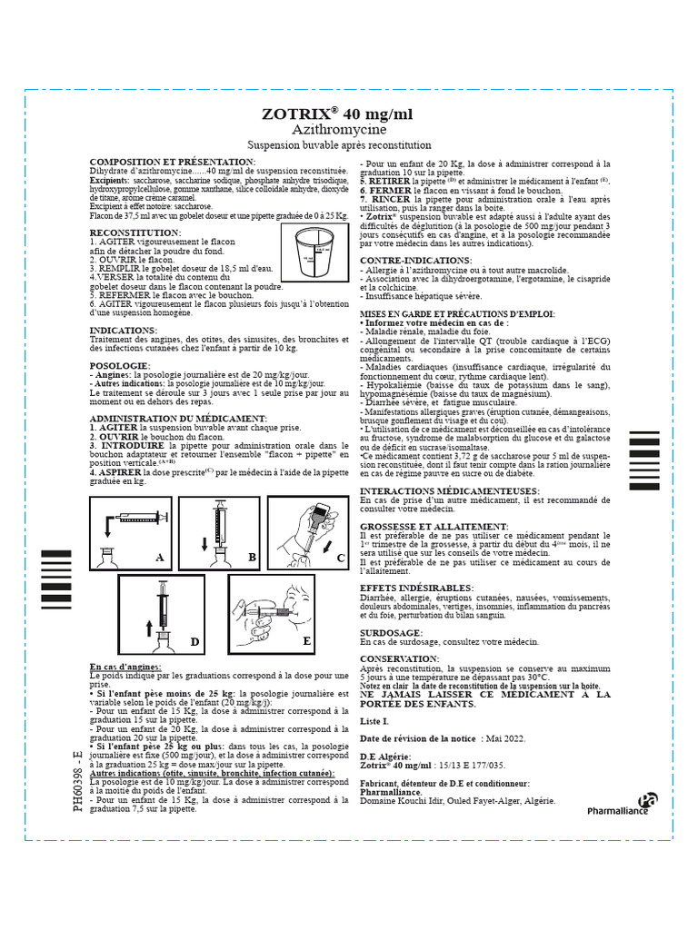 notice-zotrix-40mg-sirop mdcmt | PDF