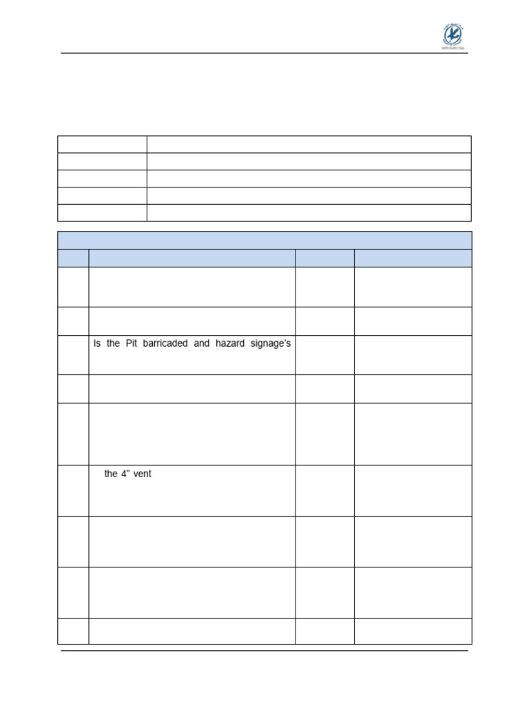 Static Electric in Well Bleed Off Operation - Checklist | PDF