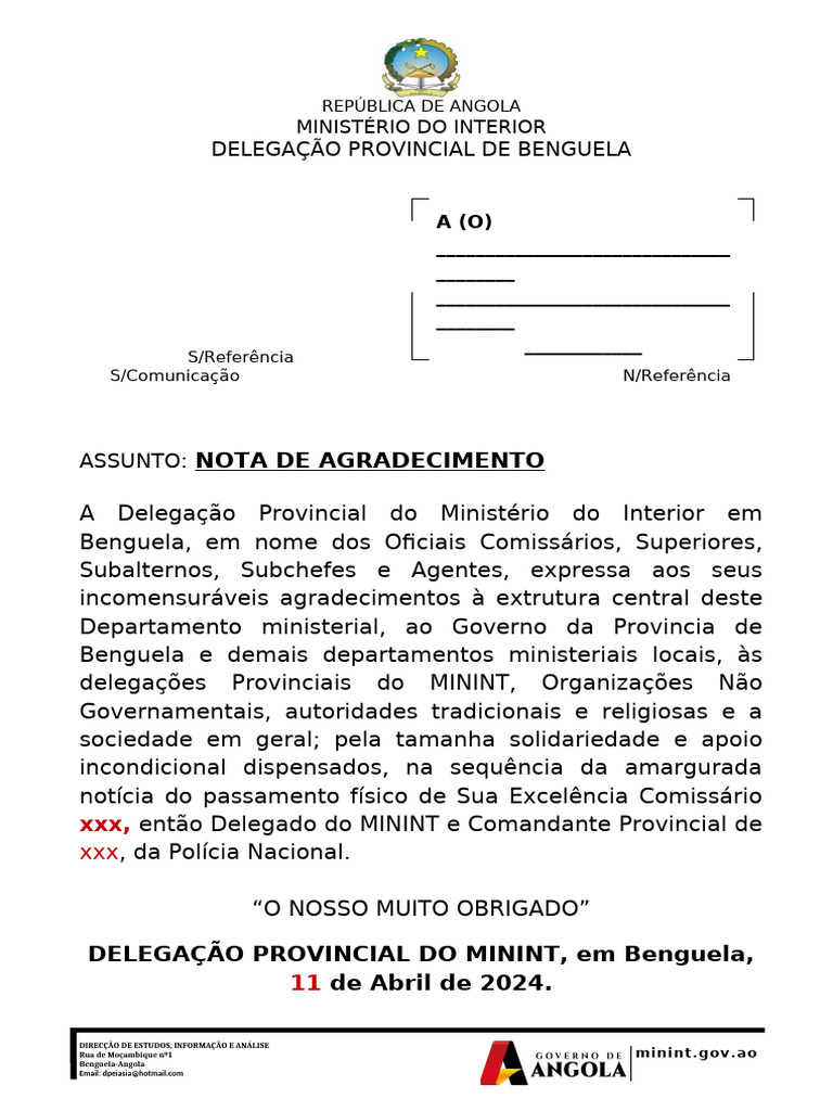 Nota De Agradecimento 15 04 024 Pdf