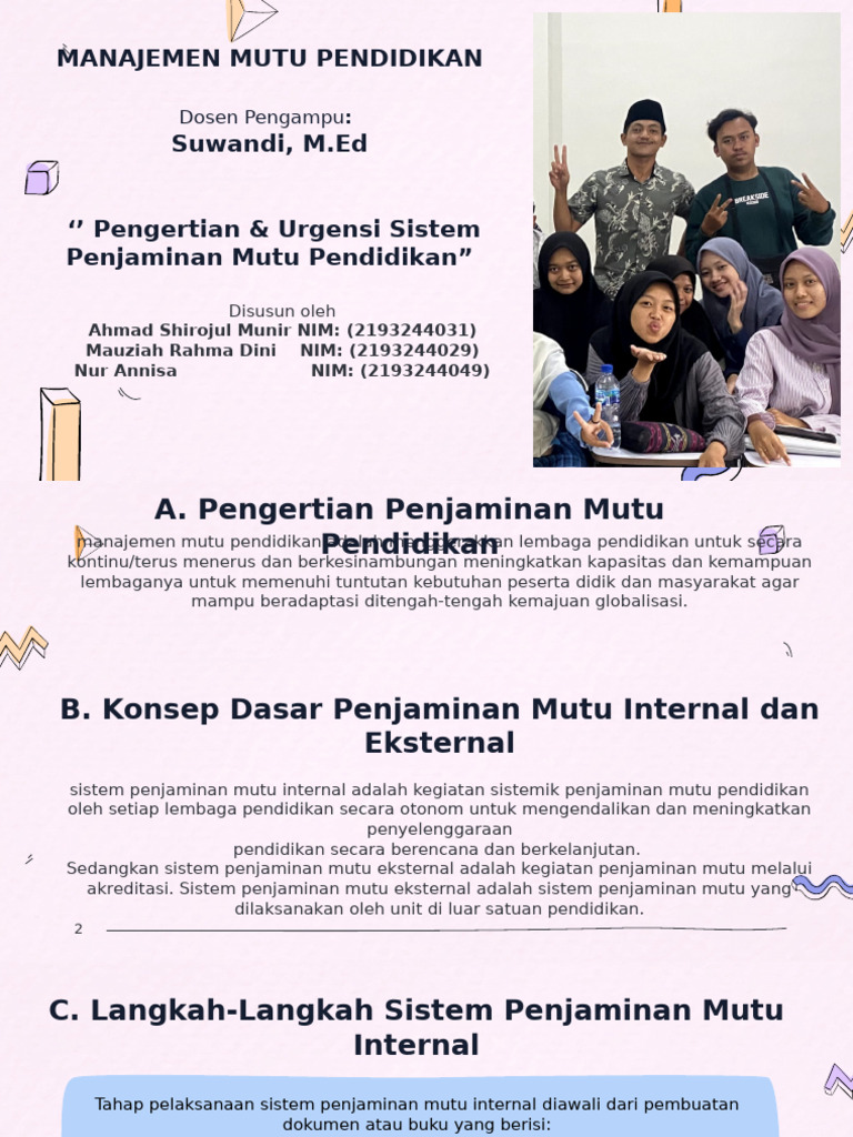 Pengertian & Urgensi Sistem Penjaminan Mutu Pendidikan | PDF